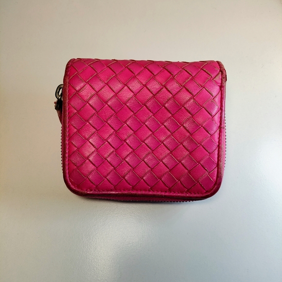 Bottega Veneta | Bags | Bottega Veneta Pink Woven Leather Wallet | Poshmark